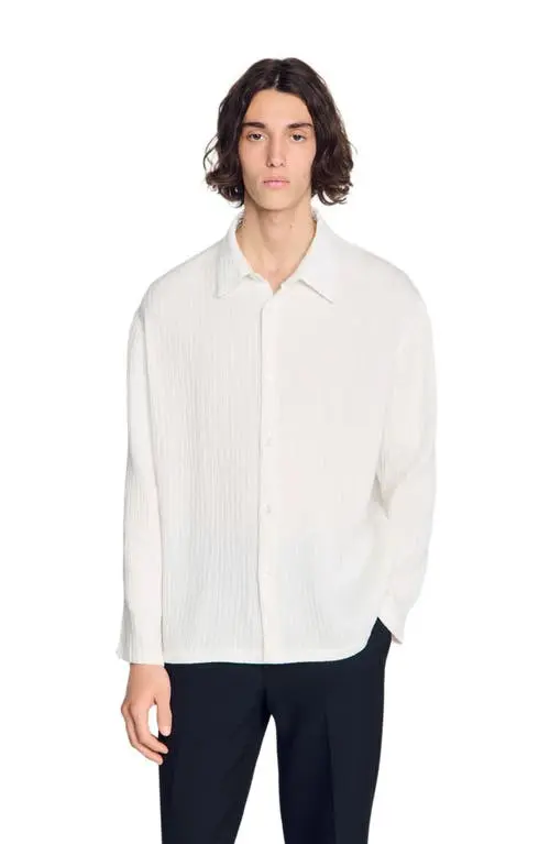 Sandro Crinkled Loose-fit Shirt