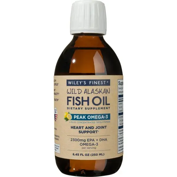 WILEY'S FINEST Wild Alaskan Fish Oil Peak Omega-3 Liquid Supplement2300mg Epa And Dha Omega-3slemon Flavor8.45 Oz - None