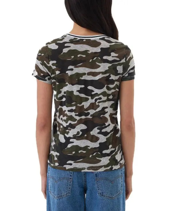 Goldie LeWinter Rebel Ringer Tee Camouflage Print