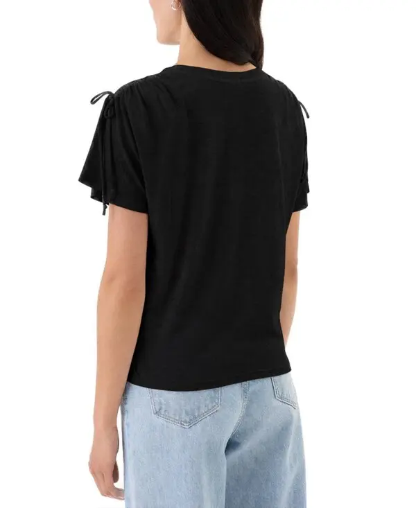 Goldie LeWinter Drawstring Detail Short Sleeve Tee - Black