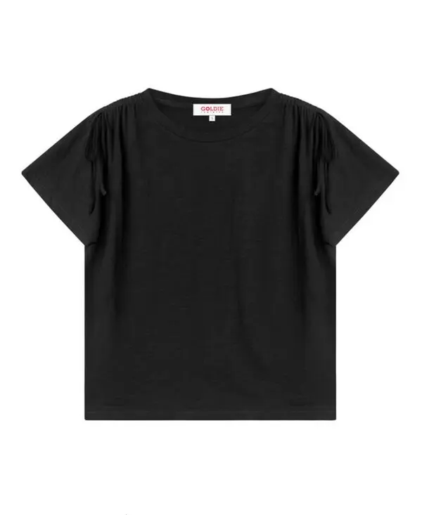 Goldie LeWinter Drawstring Detail Short Sleeve Tee - Black