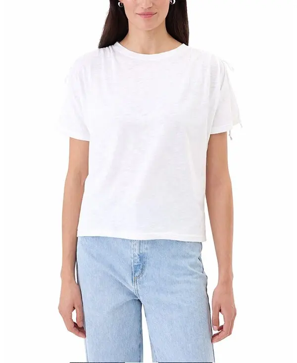 Goldie LeWinter Drawstring Detail Short Sleeve Tee - White