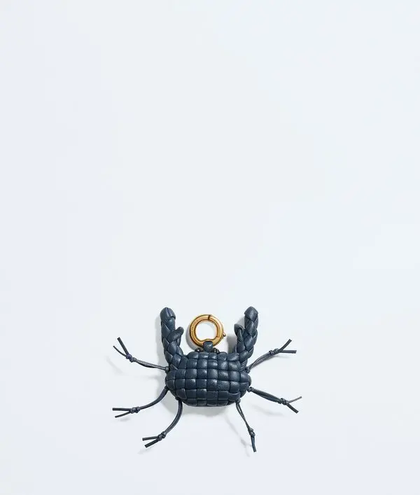 Bottega Veneta Crab Charm With Hook - Denim/black