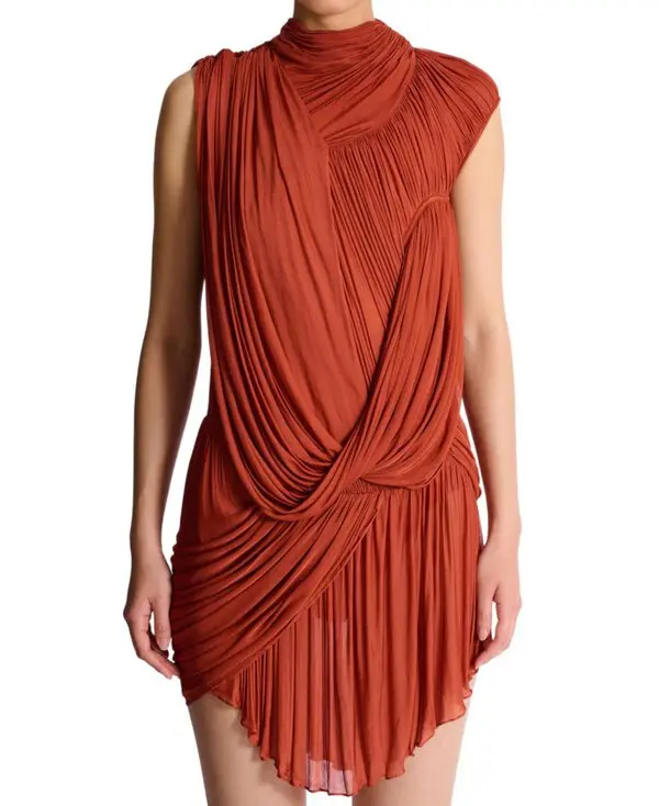 Balmain Draped Flowing Jersey Dress