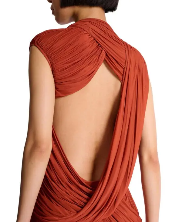 Balmain Draped Flowing Jersey Dress