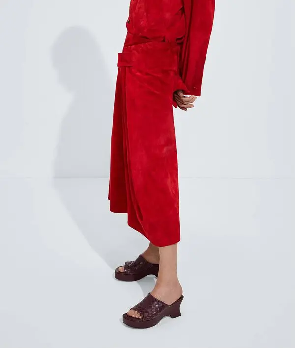 Bottega Veneta Suede Leather Skirt - Crave