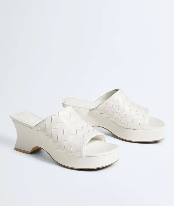 Bottega Veneta Rosita Wedge Mule - Alabaster