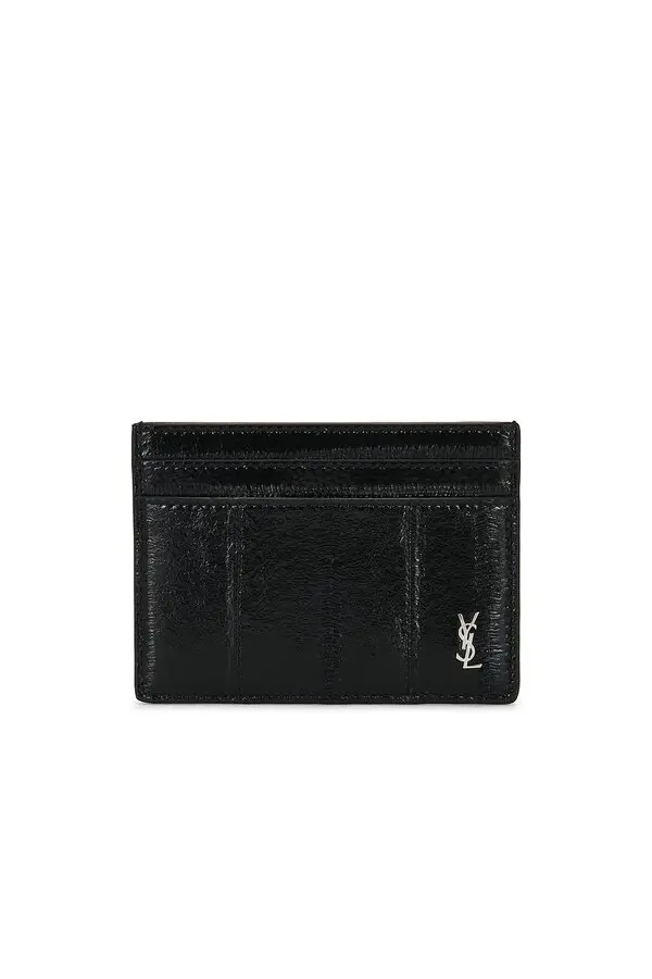 Saint Laurent Credit Card Case In Black - Nero