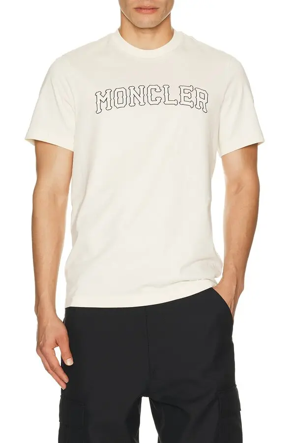Moncler T-shirt In Cream - Ivory
