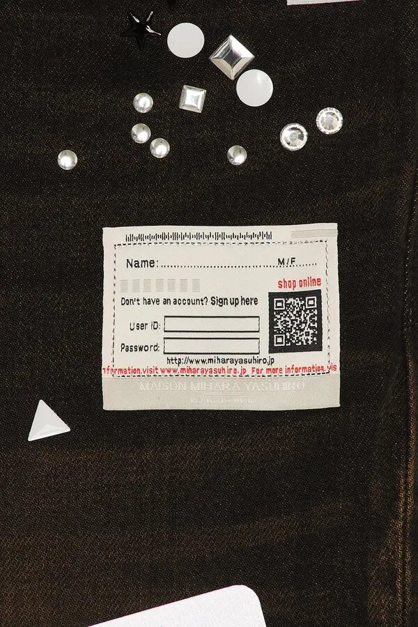 Mihara Yasuhiro Denim Jeans With Sticker