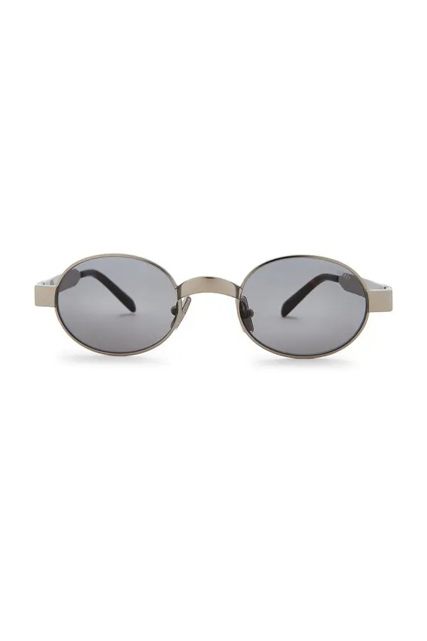 Miu Miu Oval Metal Sunglasses - Old Silver