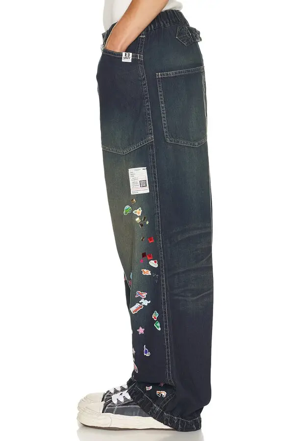 Mihara Yasuhiro Baker Jeans With Sticker
