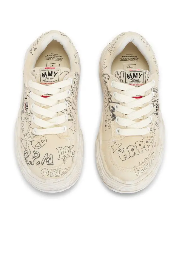 Mihara Yasuhiro Oliver Original Sole Graffiti Printed Canvas Low-top Sneaker