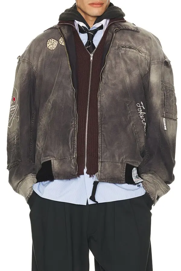 Mihara Yasuhiro Sun Faded Military Jacket - Black