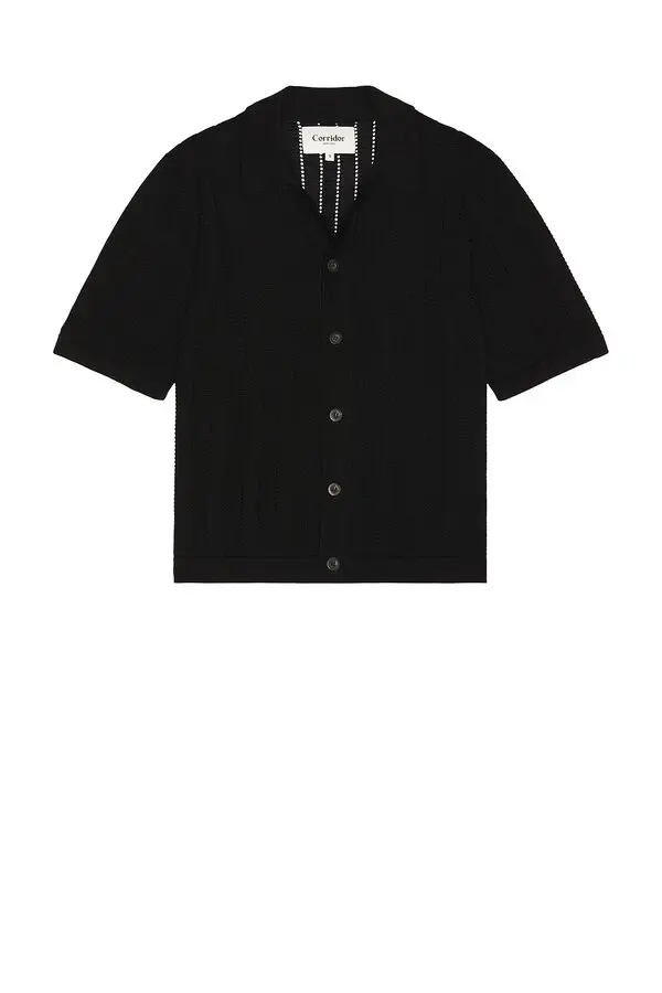 CORRIDOR Pointelle Stripe Buttondown