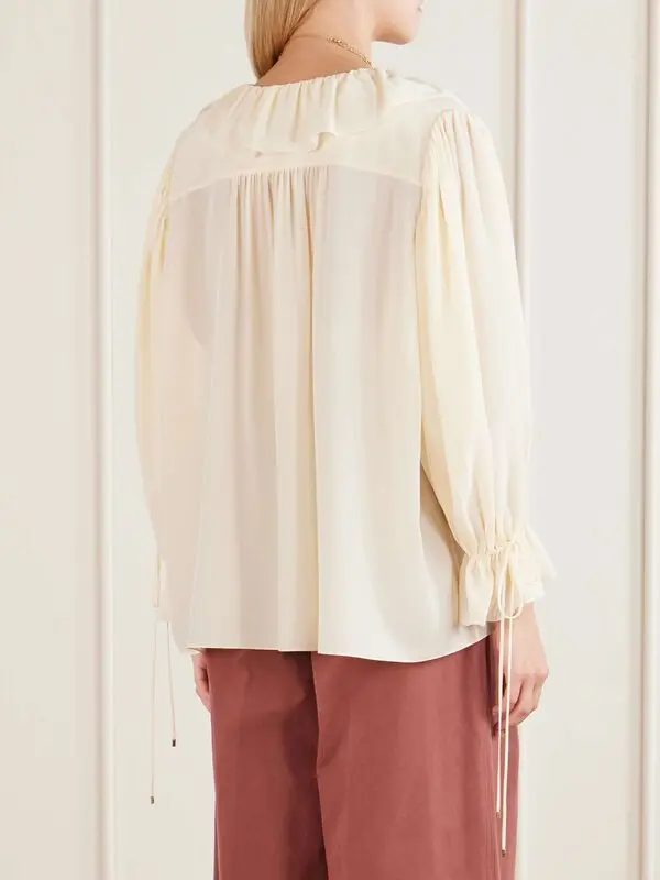 Chloé Ruffled Silk Crepe De Chine Blouse