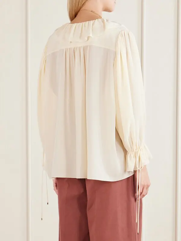 Chloé Ruffled Silk Crepe De Chine Blouse
