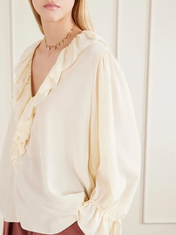 Chloé Ruffled Silk Crepe De Chine Blouse
