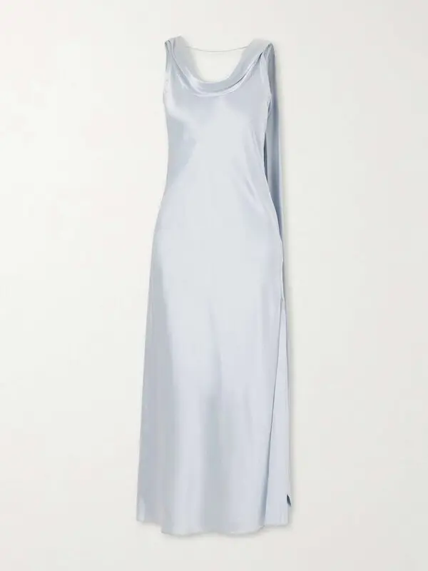 Acne Studios Scarf-detailed Draped Silk-satin Midi Dress