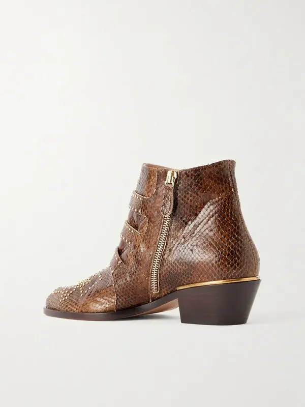 Chloé Susan Studded Leather Ankle Boots
