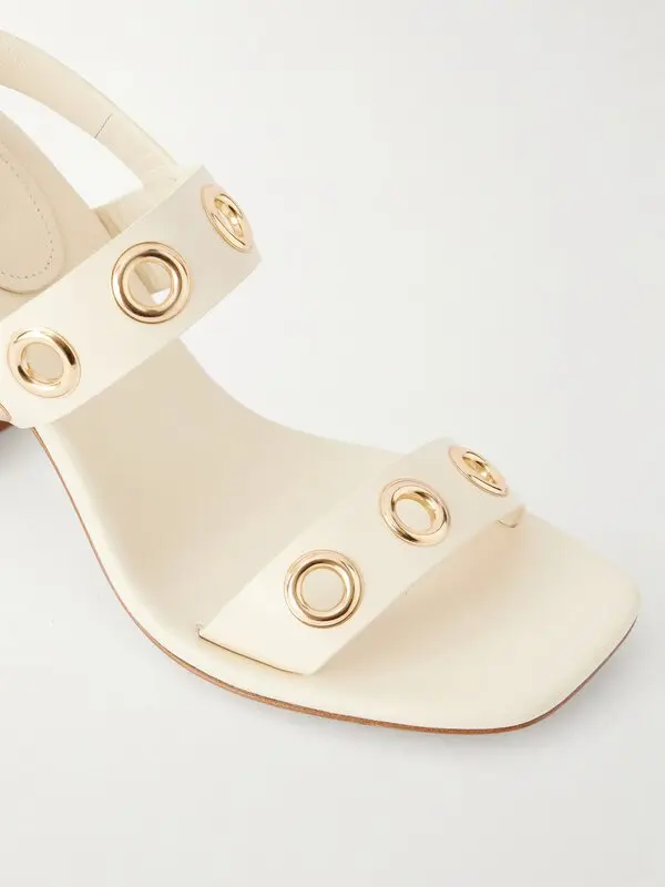 Chloé Embellished Leather Block Heel Sandals