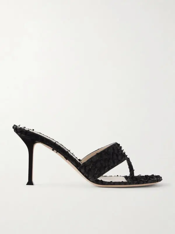 CHRISTEN Helix 75 Leather Thong Stiletto Sandals