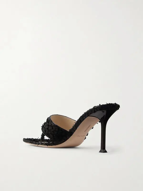 CHRISTEN Helix 75 Leather Thong Stiletto Sandals