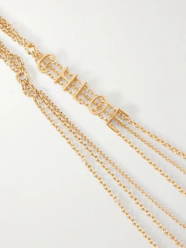 Chloé Logo-embellished Two-tone Necklace