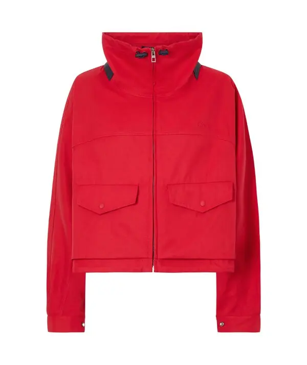Loewe Cropped Cotton And Silk-blend Gabardine Jacket - Red