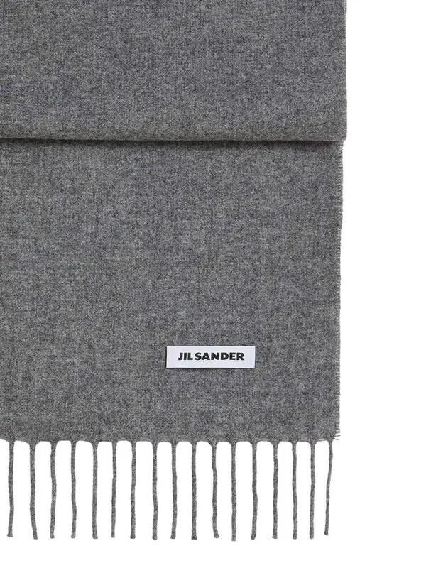 JIL SANDER Small Wool Scarf - Gray