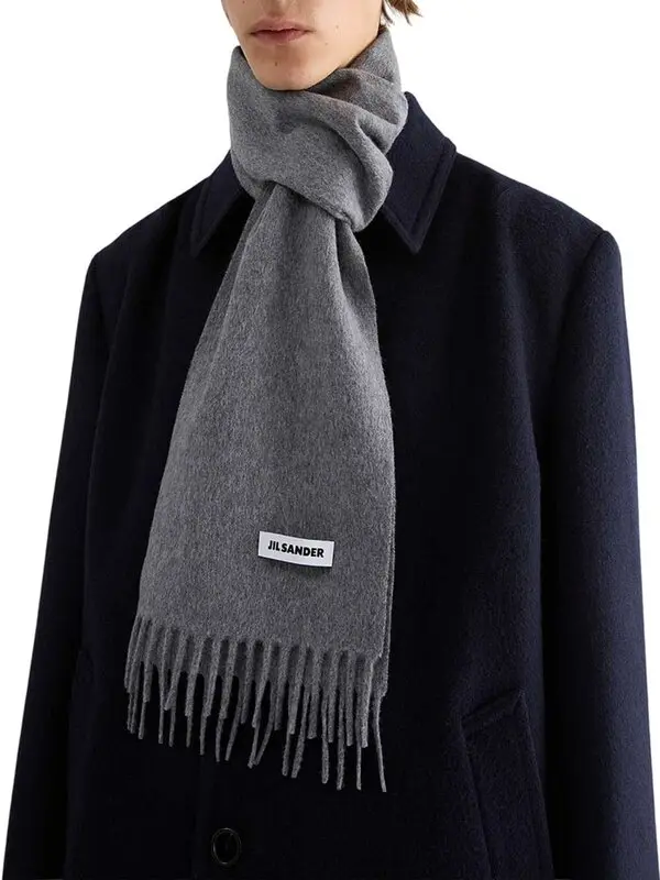 JIL SANDER Small Wool Scarf - Gray