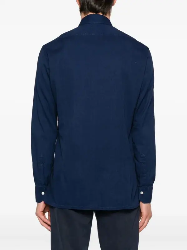 Kiton Long Sleeve Button Down Shirt - Blue