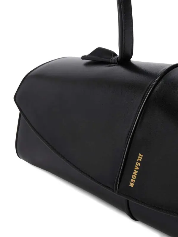 JIL SANDER Linea Leather Shoulder Bag - Black