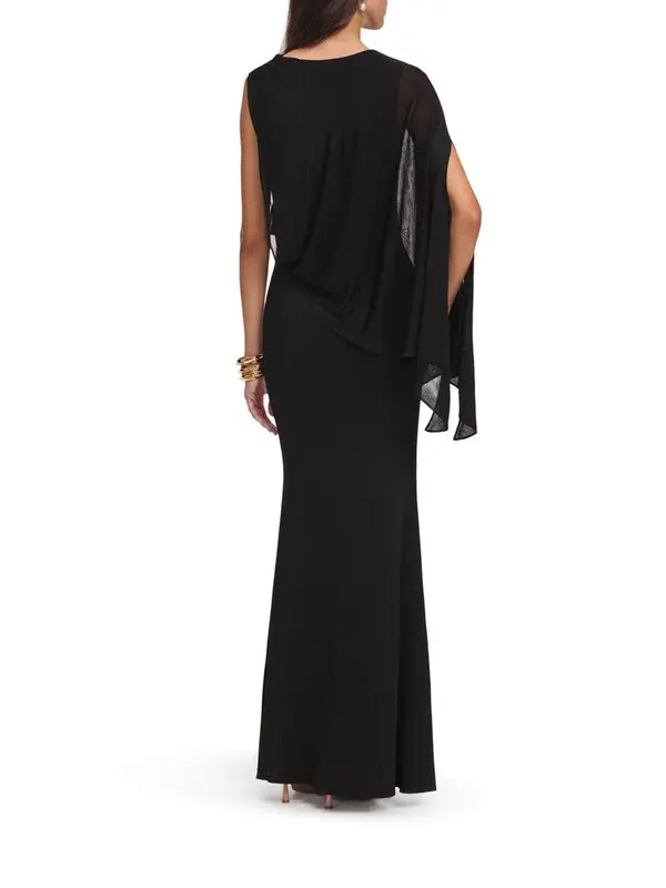 SELF-PORTRAIT Long One-shoulder Knit Dress
