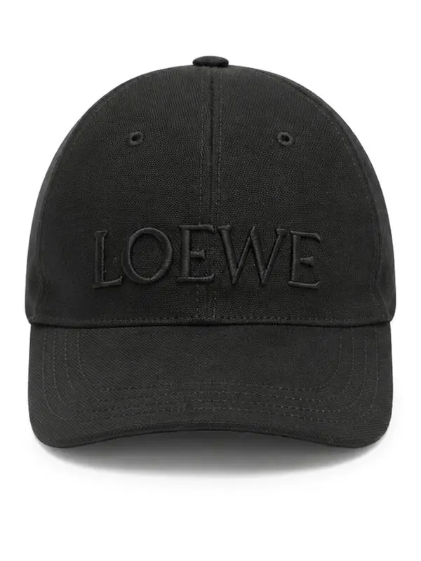 Loewe X Paula's Ibiza Canvas Baseball Cap With Embroidery - Black