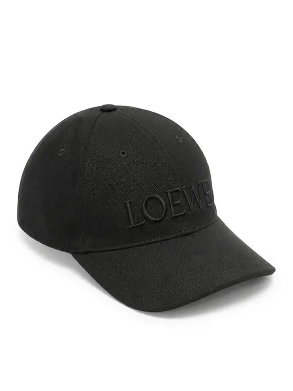 Loewe X Paula's Ibiza Canvas Baseball Cap With Embroidery - Black