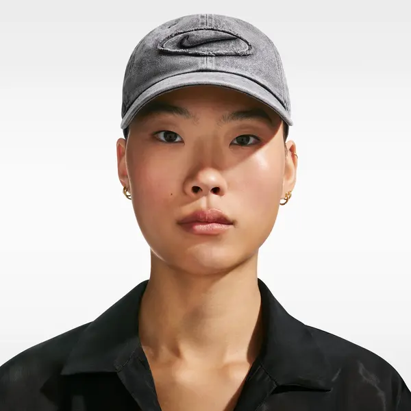 Nike Club Unstructured Denim Patch Cap - Grey