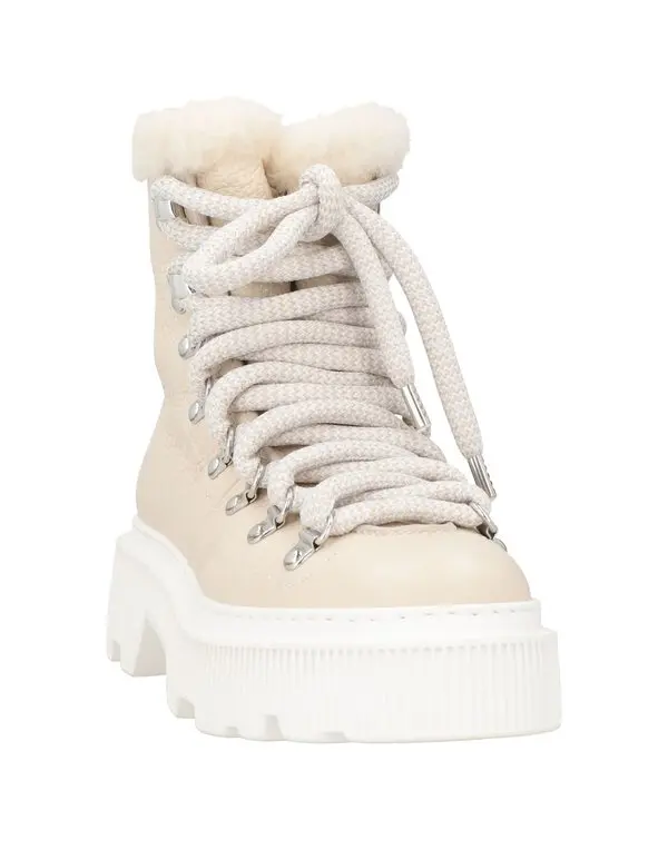 Santoni Padded Leather Ankle Boots With Shearling Lining