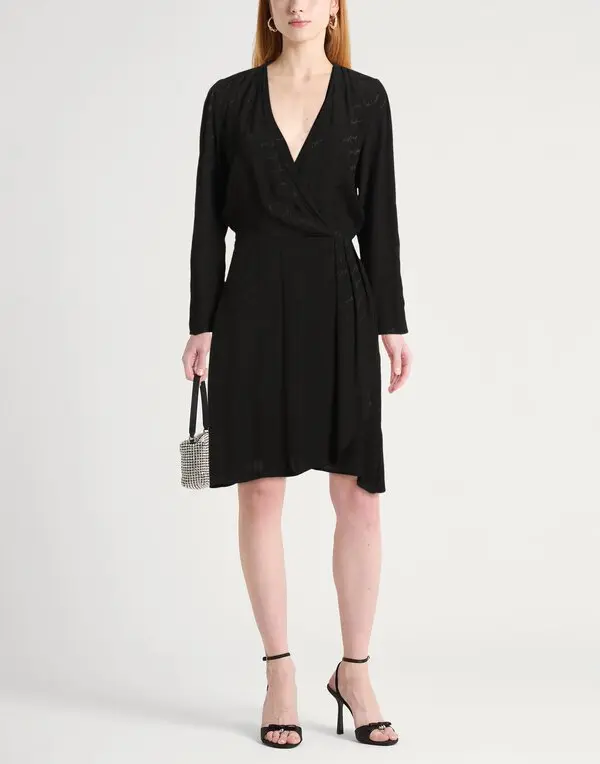 Armani Exchange Jacquard Logo Print V-neck Mini Dress