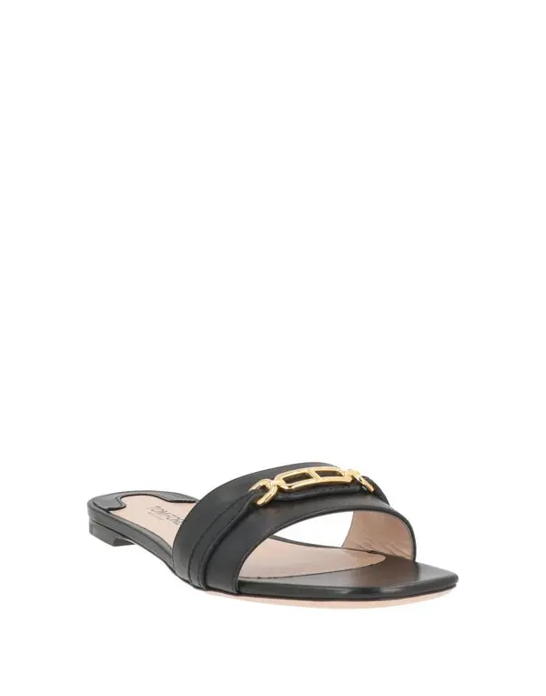 TOM FORD Calfskin And Brass Slide Sandals