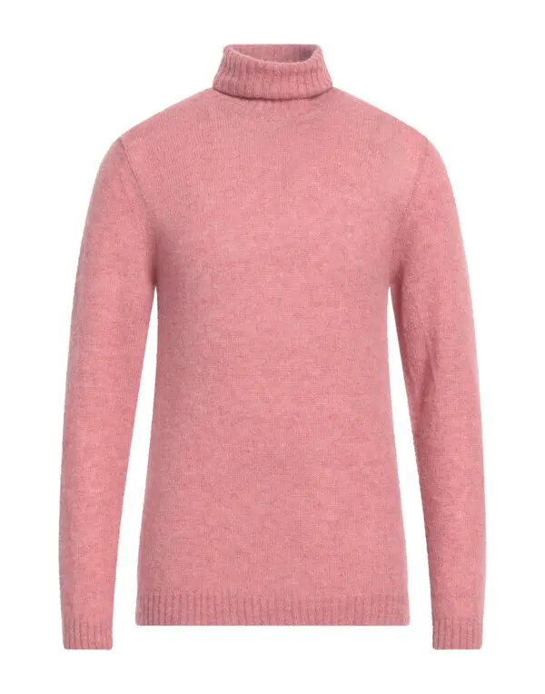 IRISH CRONE Alpaca Wool Blend Turtleneck Sweater - Pink