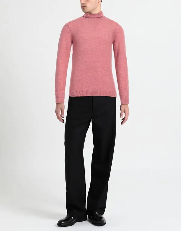 IRISH CRONE Alpaca Wool Blend Turtleneck Sweater - Pink