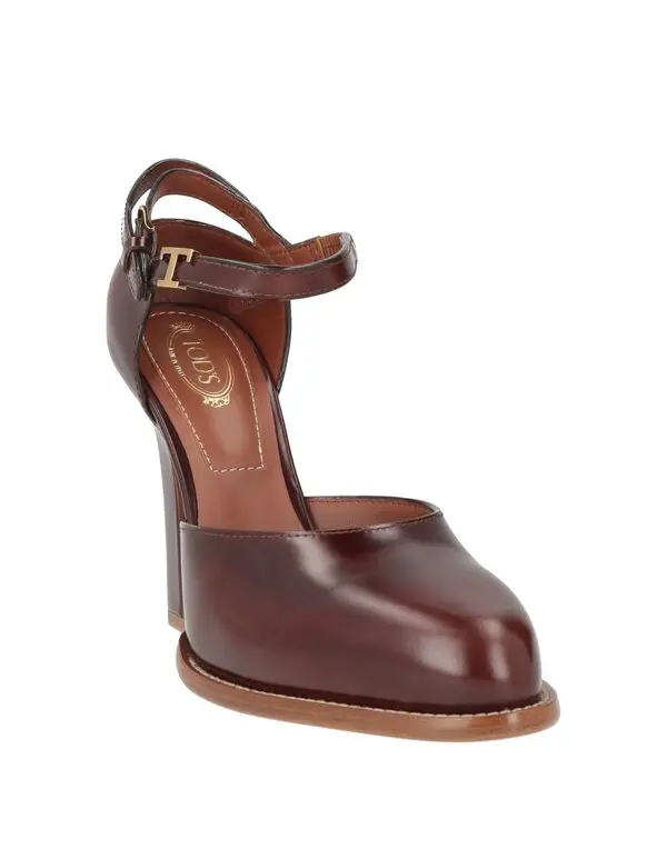 TOD'S Pumps Burgundy Size Leather