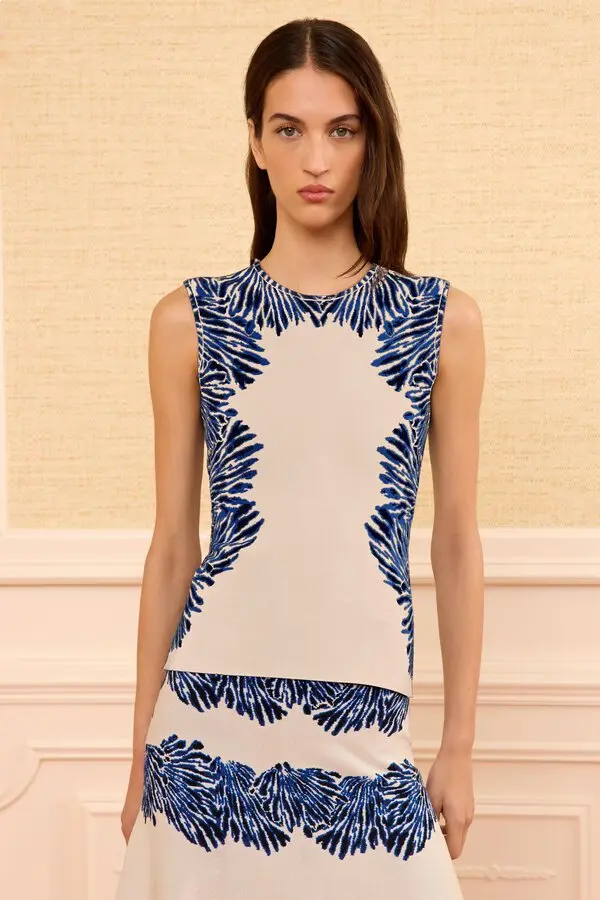 Ulla Johnson Aylin Knit Jacquard Top - Ocean