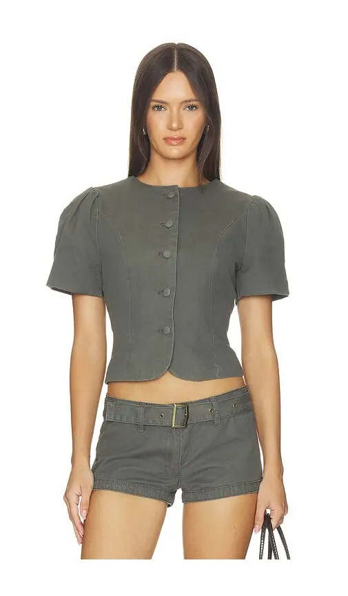 Lioness Femme Blouse In Green - Moss