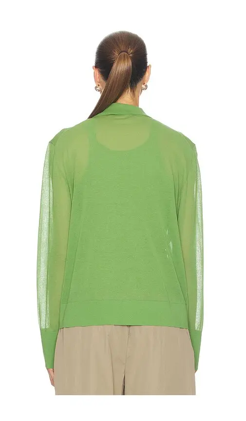 FRAME The Collared Cardigan In Green