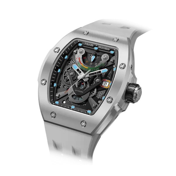 TSAR BOMBA Ceramic Automatic Watch With Power Reserve - Gray