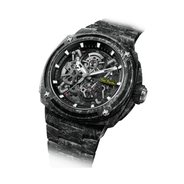 TSAR BOMBA Carbon Fiber Skeleton Automatic Watch - Black