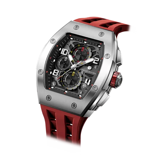 TSAR BOMBA Affordable Luxury Quartz Watch - Silver Red