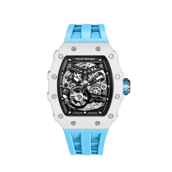TSAR BOMBA Skeleton Automatic Watch - Blue